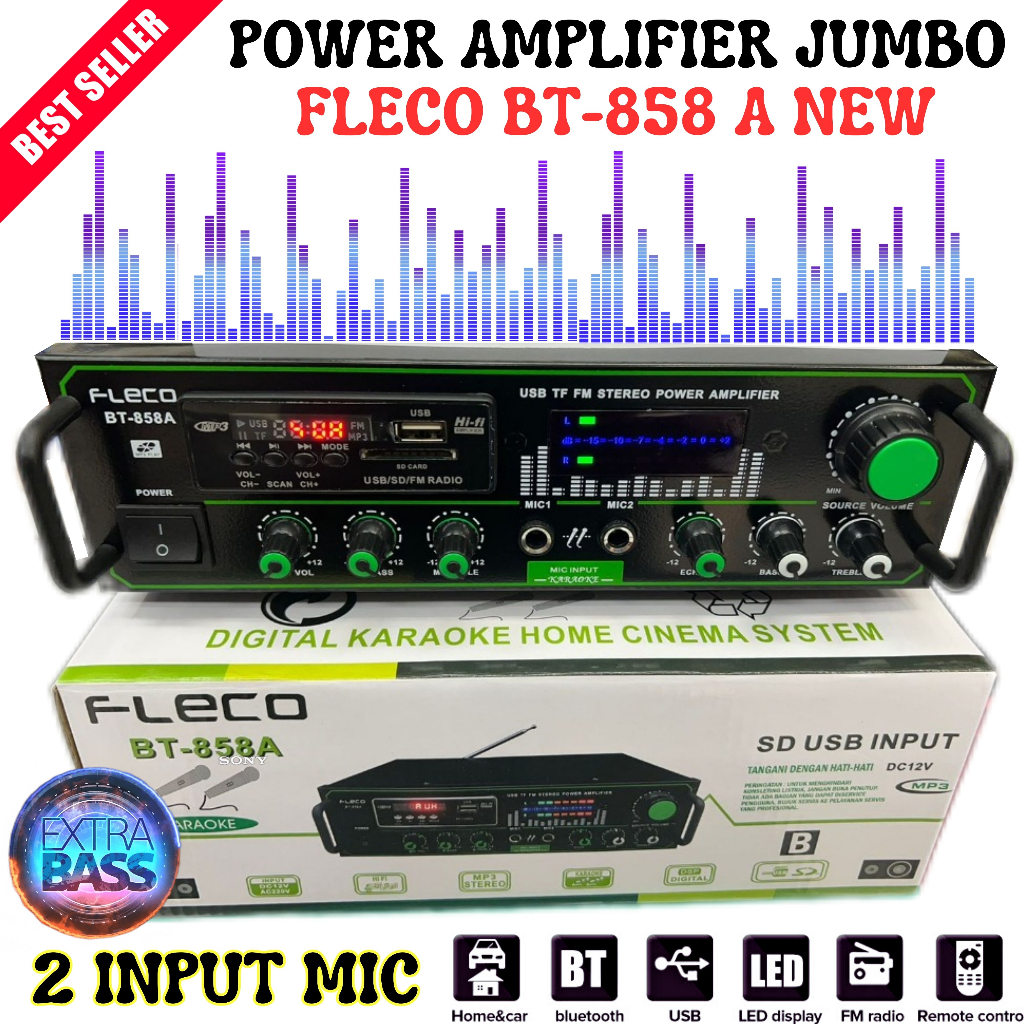 Jual Power Amplifier Fleco Bluetooth FLECO BT-858A / Ampli Fleco BT ...