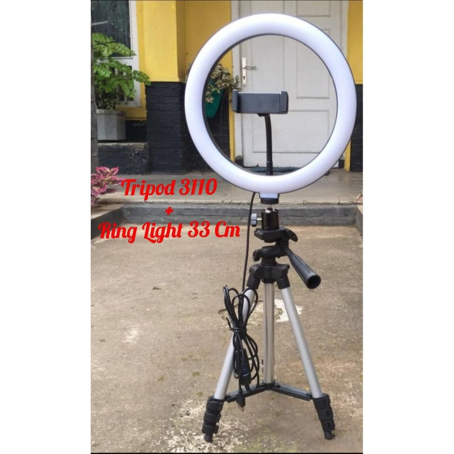 Jual Selfie Ring Light 33cm + Tripod 3110 GM ACC | Shopee Indonesia