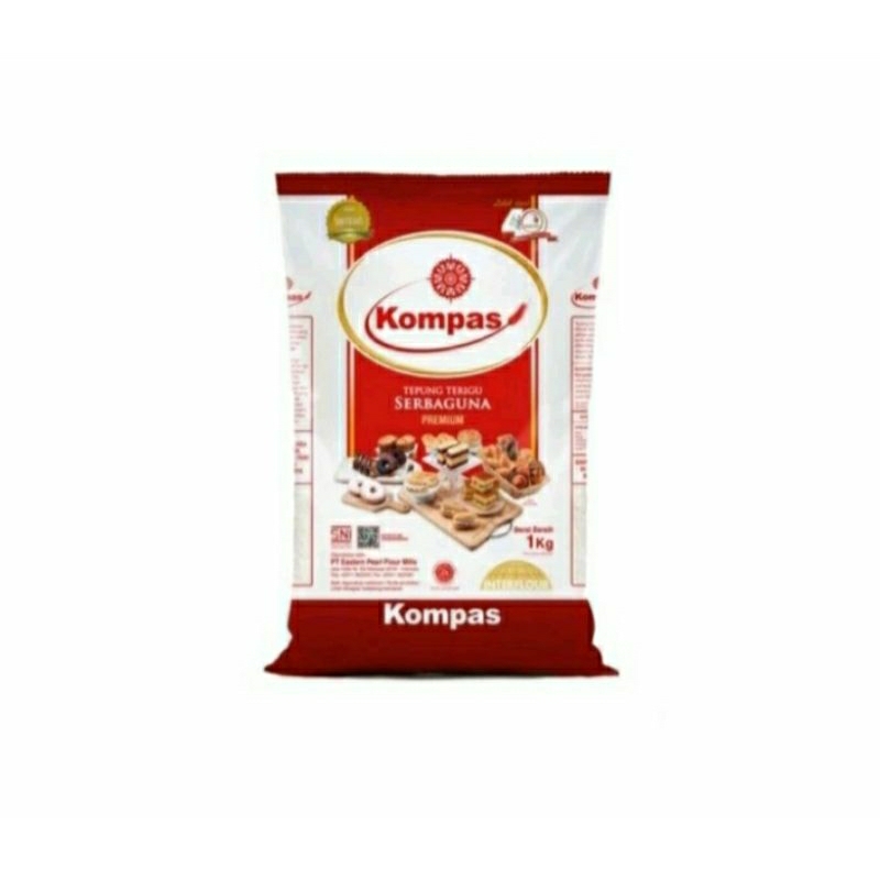 Jual Tepung Terigu Kompas 1 kg 500 gr 250 gr tepung Protein sedang ...