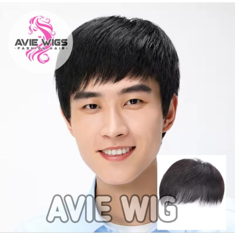 Jual Wig Pendek pria / Rambut Palsu Pendek Korea / toupee tutup botak ...