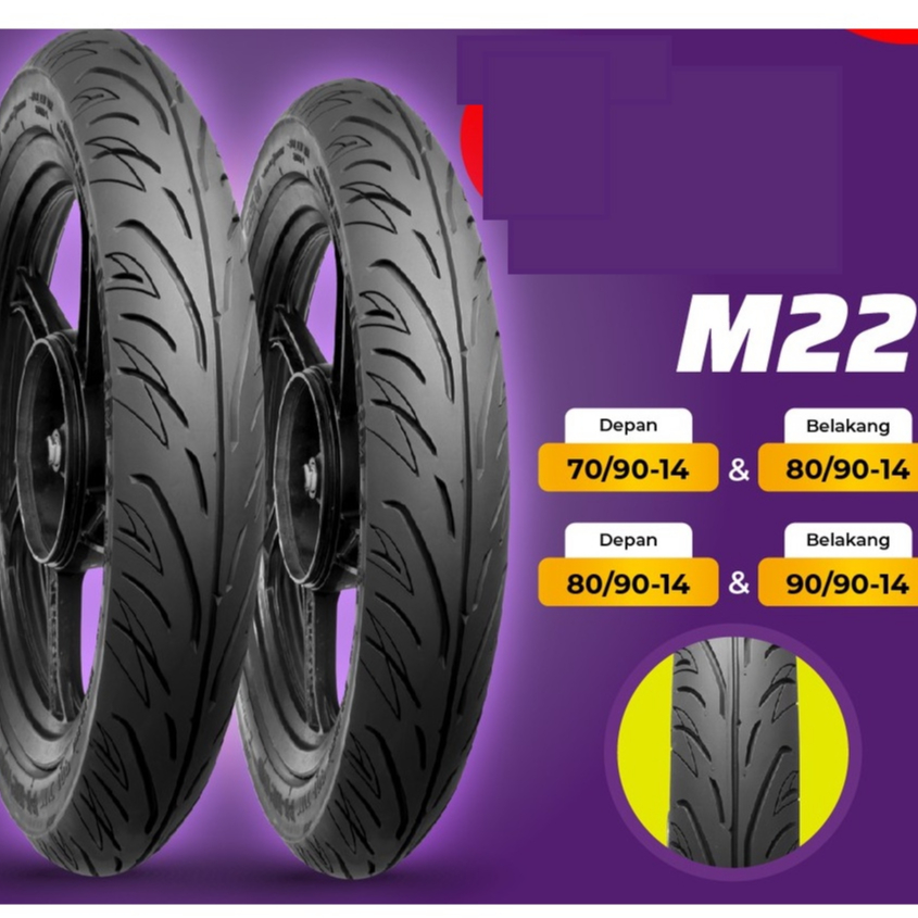 Jual Ban Tubles Mizzle M22 70/90-14, 80/90-14, 90/90-14 | Shopee Indonesia