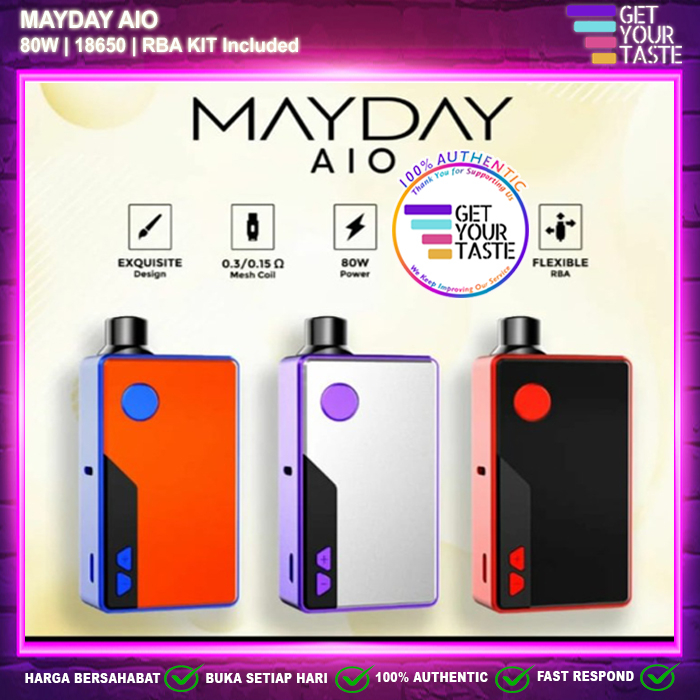 Jual Rincoe MAYDAY AIO 80W With Manto RBA Pod Mod Kit Authentic by May Day | Shopee Indonesia