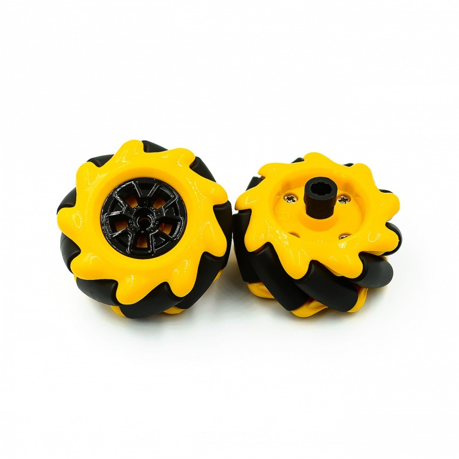 Jual 1set Mecanum Wheel 48mm Yellow Roda Robot Omni Directional Smart ...