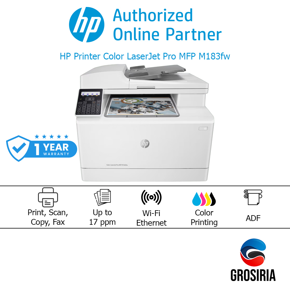 Jual HP Printer Laser Color Warna Multifungsi LaserJet Pro MFP M183FW ...