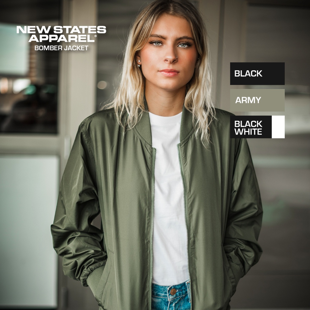 Jual Jaket Polos Bomber Jacket New States Apparel 9830 Tahan Air Bahan ...