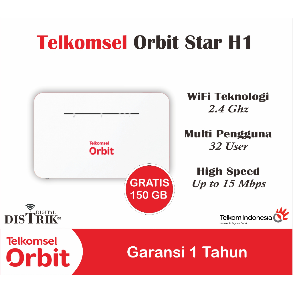 Jual Modem Telkomsel Orbit Star H1 High Speed 4G | Shopee Indonesia