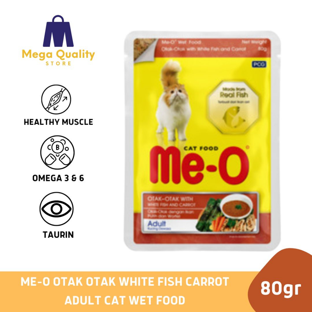Jual Meo Adult Cat Otak Otak Whitefish Carrot Wet Food 80gr | Shopee ...