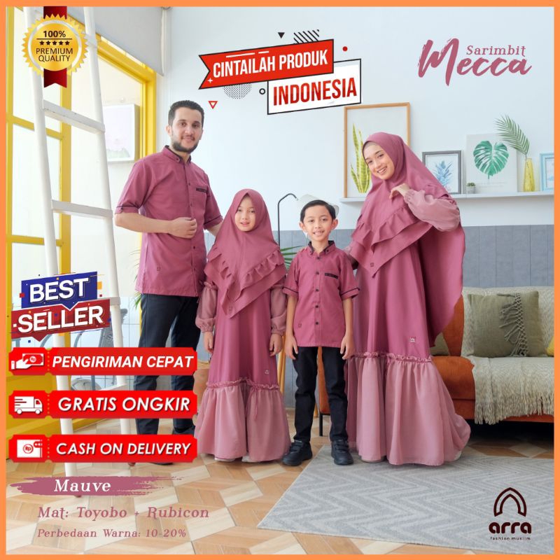 Jual Koko Gamis Khimar Sarimbit Set Couple Keluarga Muslim Mecca Series ...