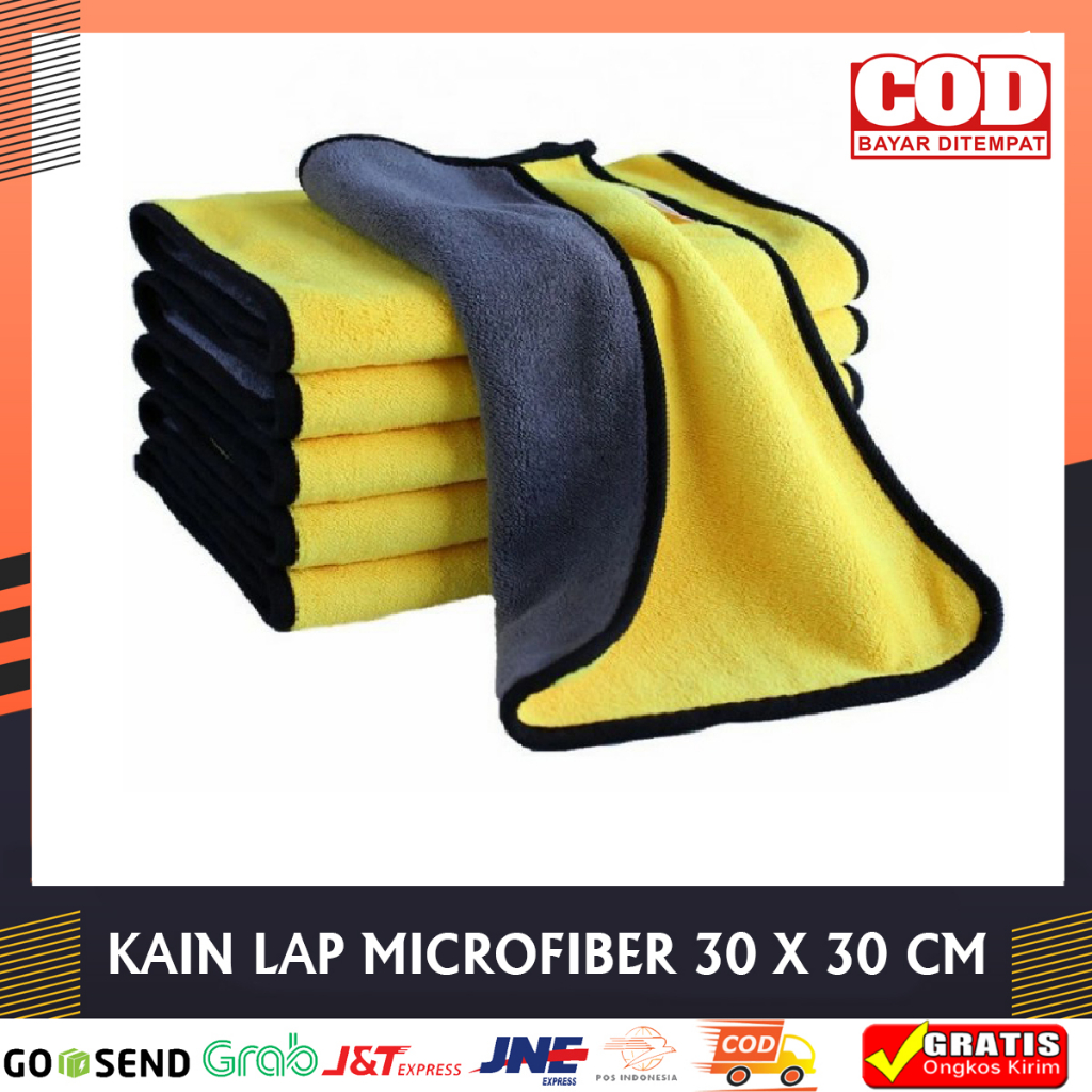 Jual Kain Lap Motor Mobil Microfiber High Quality ukuran 30 x 30 cm ...