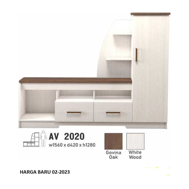 Jual LEMARI BUFFET TV / MEJA TV MINIMALIS AV 2020 UKURAN 156X42X128CM ...