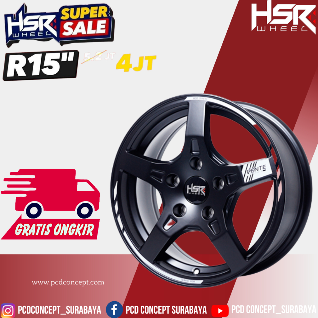 Jual velg mobil murah kota surabaya ring 15 hsr pente lubang 5x114,3 ...