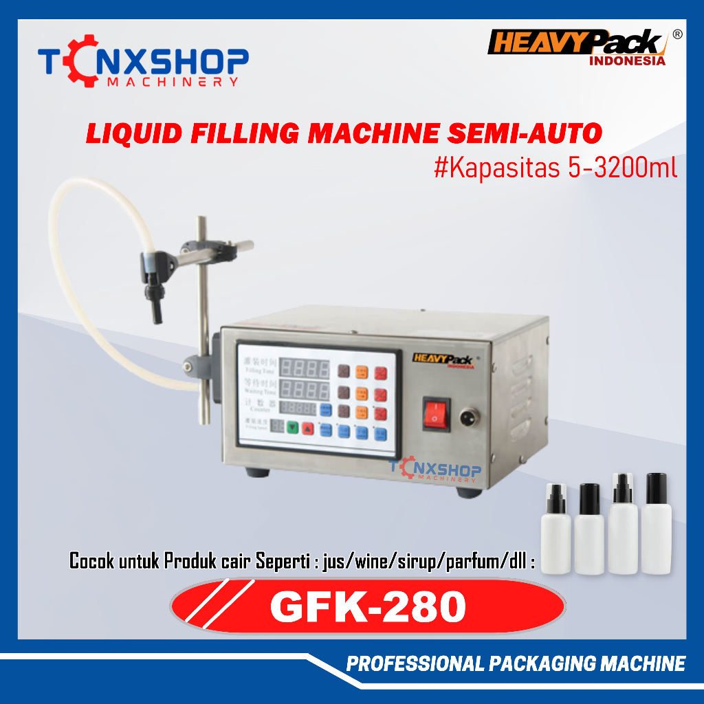 Jual Mesin Pengisi Cairan Otomatis Filling Liquid 1 Nozle GFK-280 Heavypack | Shopee Indonesia