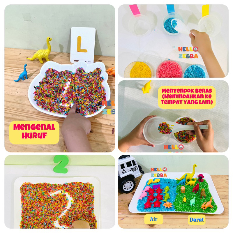 Jual Beras Warna Warni Kemasan Botol 150 gram | Beras Montessori ...
