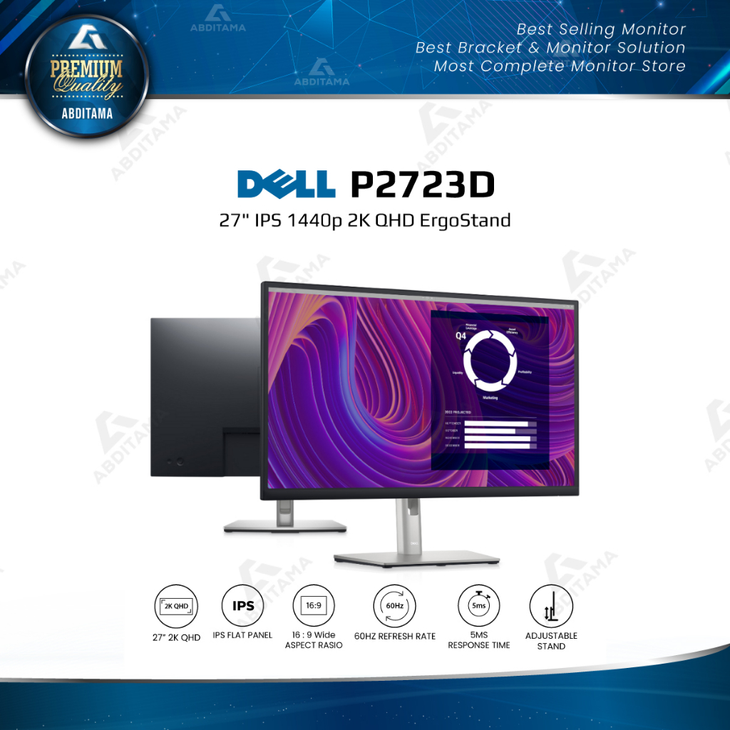 Jual Monitor LED Dell P2723D 27" IPS 1440p 2K QHD ErgoStand | Shopee ...