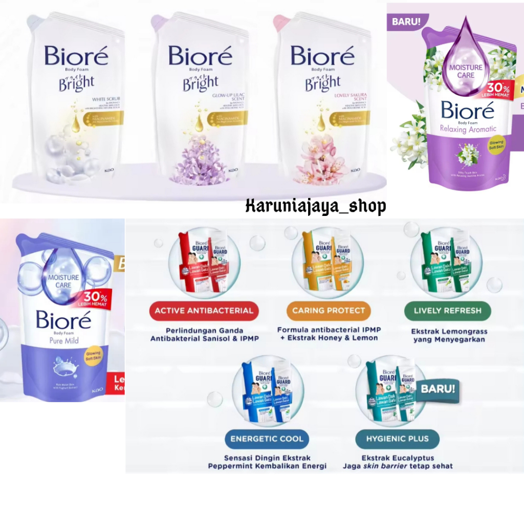 Jual BIORE SABUN CAIR Bright/Guard/Moisture Refill 800ml | Shopee Indonesia