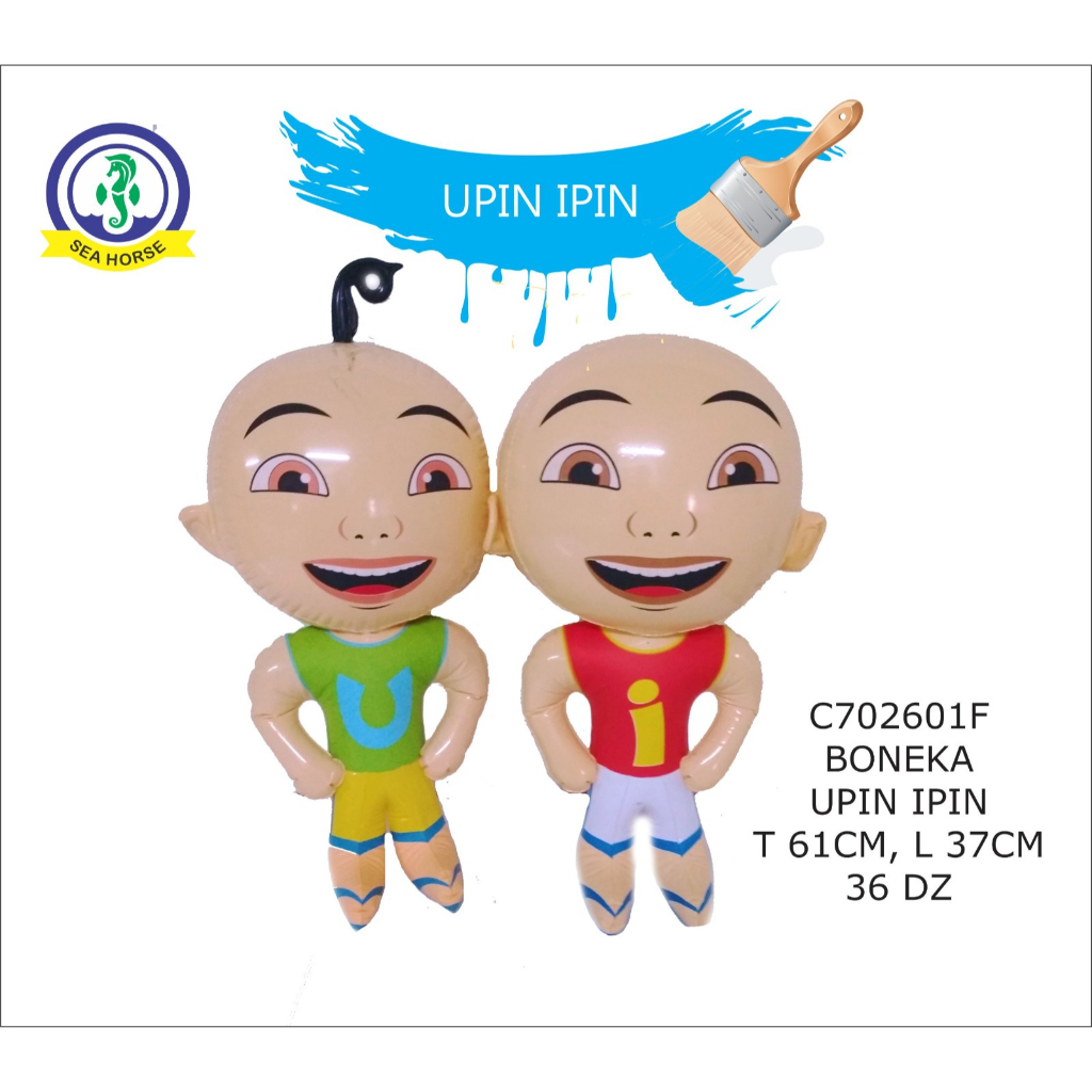Jual Mainan Anak Balon Tiup Karakter Kartun Upin Ipin Bahan Premium PVC ...