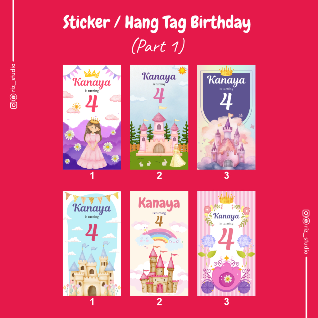 Jual CUSTOM HANGTAG / STICKER ULANG TAHUN ANAK | Shopee Indonesia