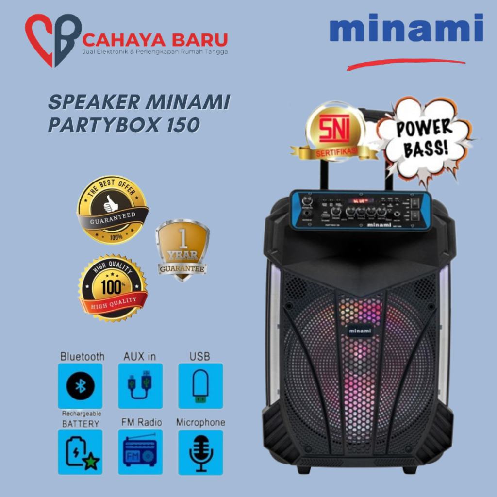 Jual SPEAKER MINAMI PARTYBOX 150 | Shopee Indonesia
