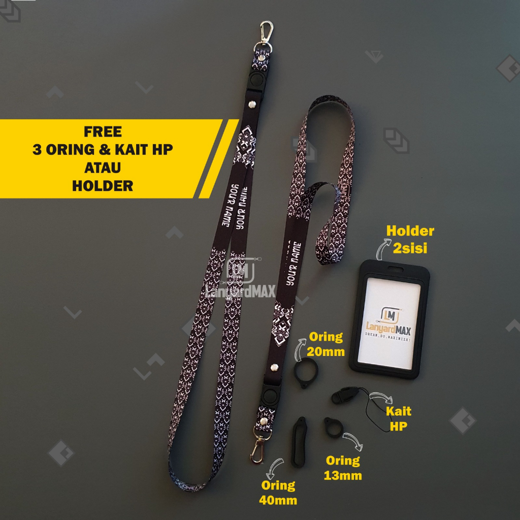 Jual Lanyard Batik Saga 1,5 cm Custom Nama LM | Shopee Indonesia