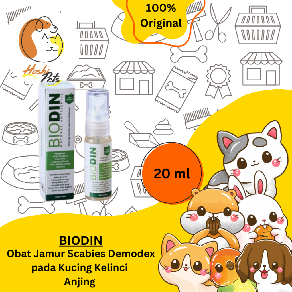 Jual BIODIN SPRAY Obat Jamur Scabies Demodex pada Kucing Kelinci Anjing ...