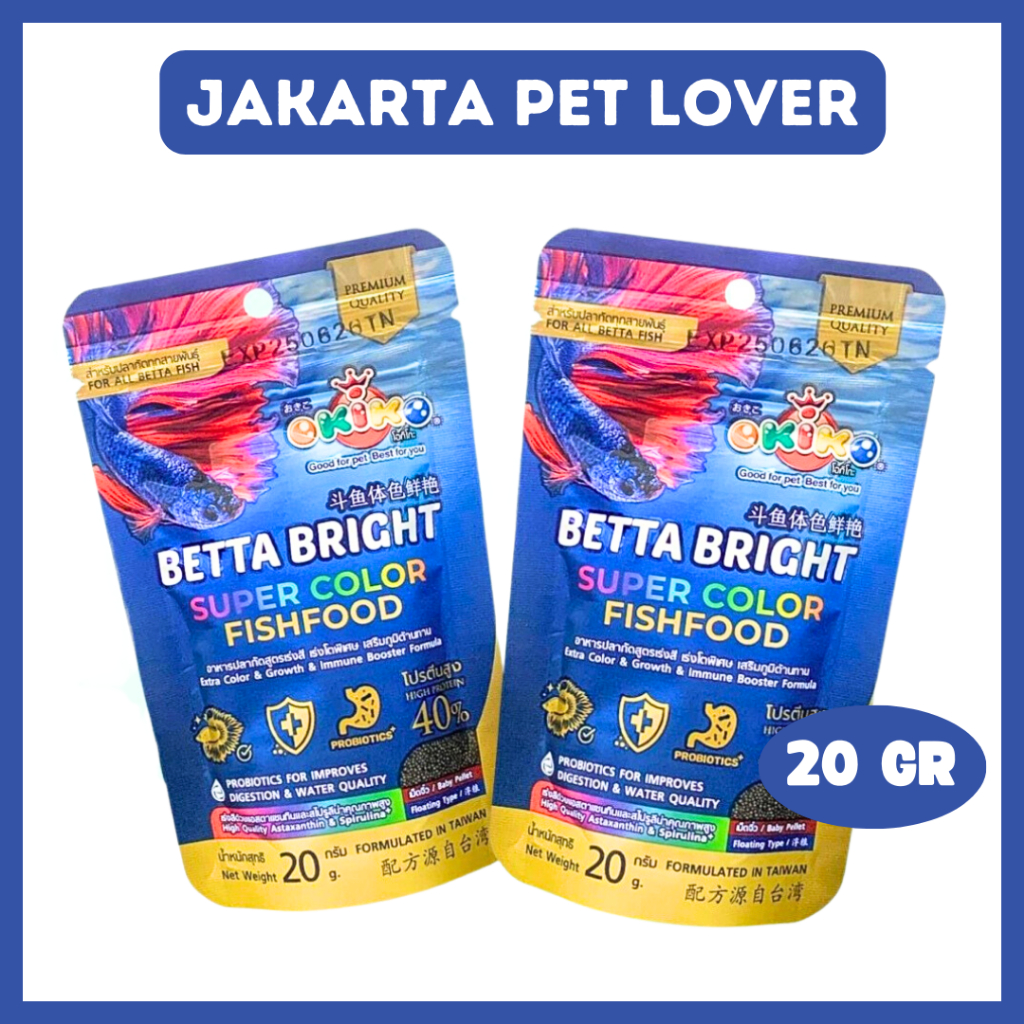 Jual Betta Bright Okiko Betta Food Super Color Fish Food 20g | Shopee ...