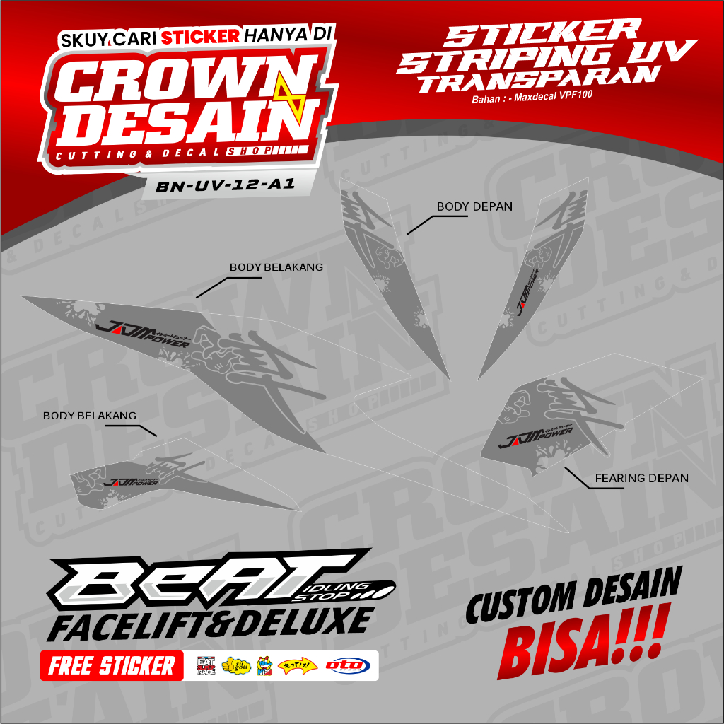 Jual Striping Beat Deluxe Beat New/Street New Transparan JDM Power ...