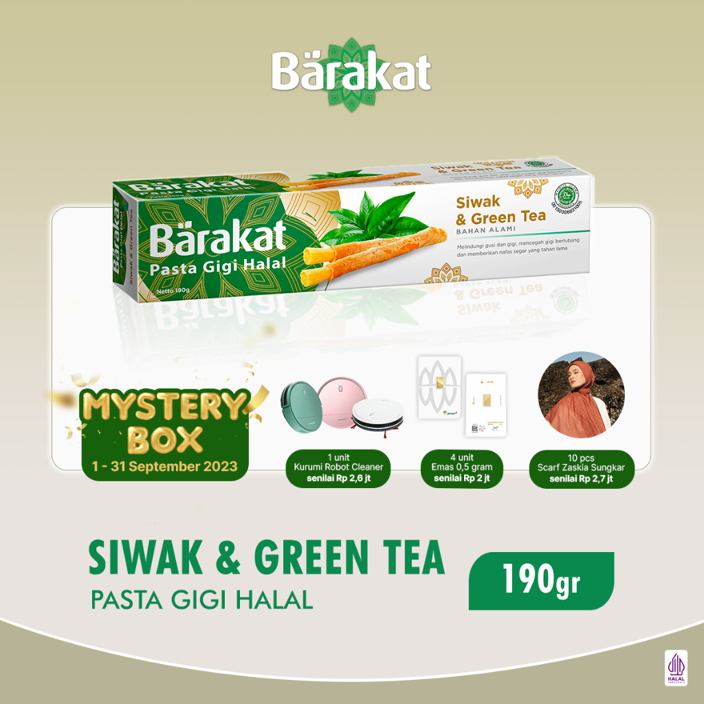 Jual Barakat Pasta Gigi Siwak & Greentea Tube 190gr | Shopee Indonesia