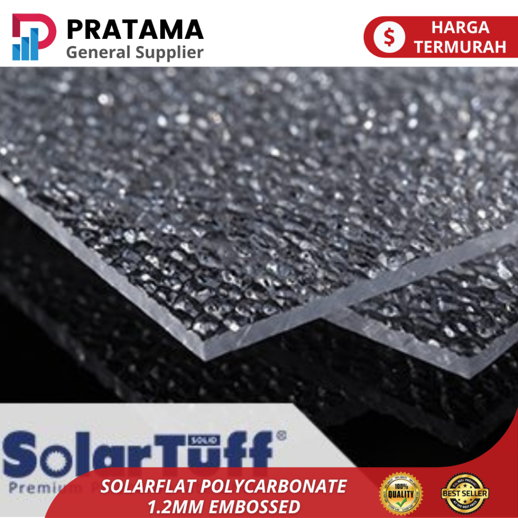 Jual SOLARFLAT/solartuff solid atap polycarbonate 3mm pola embossed ...