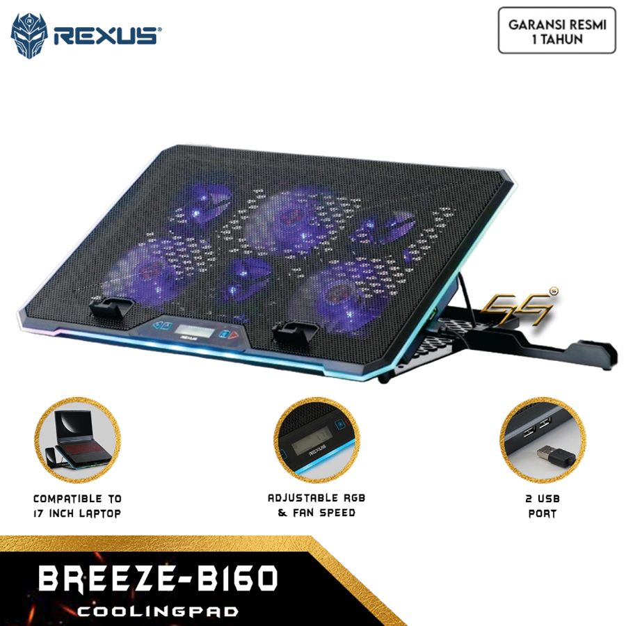 Jual Coolingpad Rexus BREEZE B160 B-160 RGB Kipas Laptop Fan With Phone ...