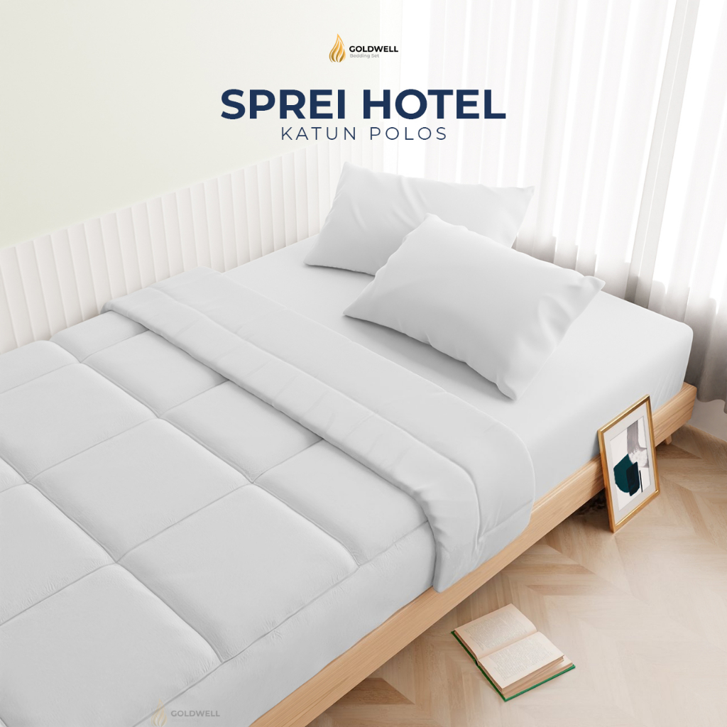 Jual Sprei Set Hotel Putih Polos Katun Premium Termasuk Sarung Bantal ...