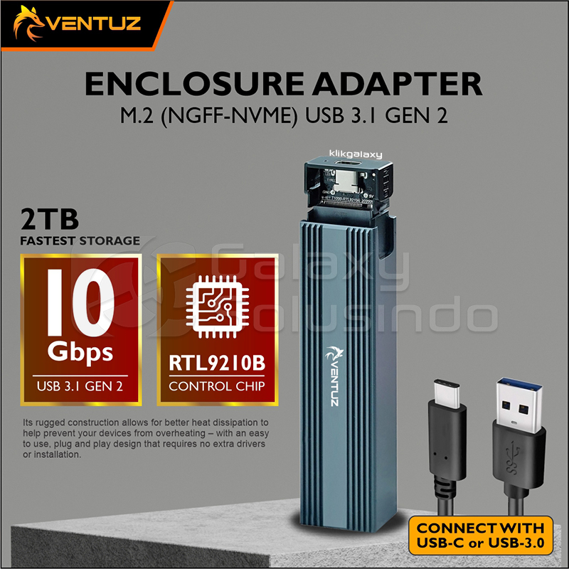 Jual VENTUZ NVMe SSD M.2 Enclosure USB Type-C | Shopee Indonesia