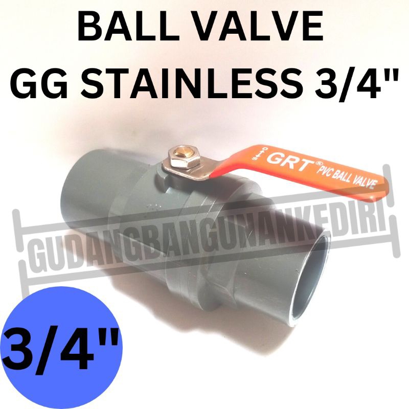 Jual ball valve stop kran keran pvc gagang stainless 3/4" MDN GRT | Shopee Indonesia