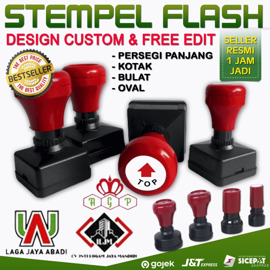 Jual Stempel Warna Flash I Otomatis Design Custom - kecil, 1 warna | Shopee Indonesia