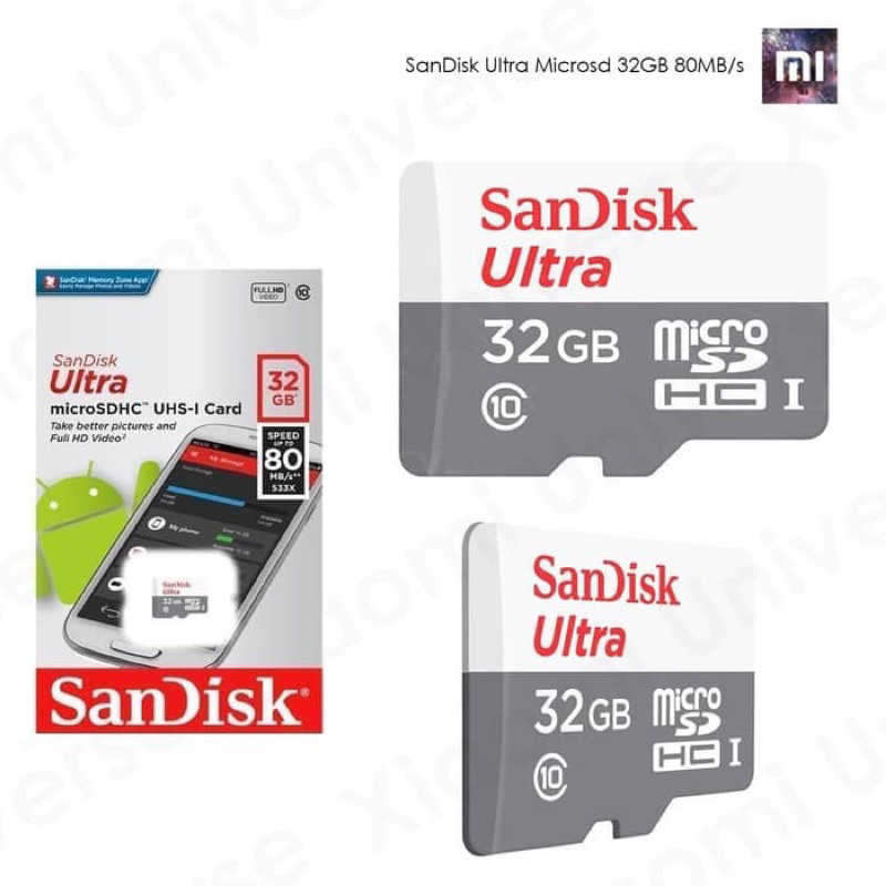 Jual MicroSD Sandisk Ultra 16gb/32gb/64gb/128gb class 10 | Shopee Indonesia