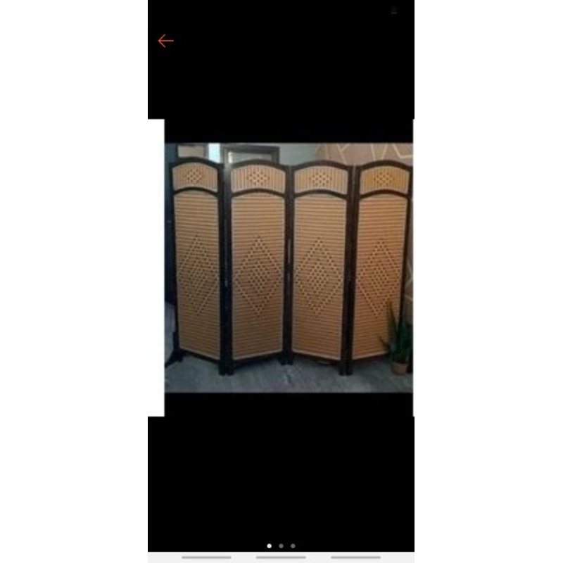 Jual SKETSEL / PARTISI 1 SET PEMBATAS RUANGAN ROTAN KAYU BISA REQUEST ...