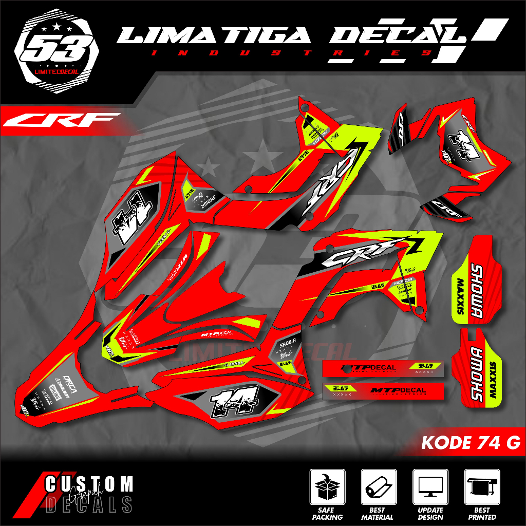 Jual Sticker decal crf 150 L/ Decal crf custom super glosy Desain ...