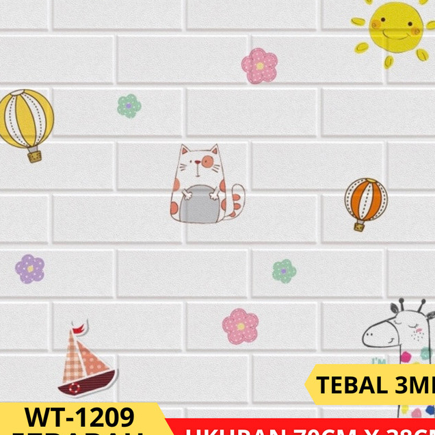 Jual wallpaper foam motif batu bata putih halus karakter ukuran ...