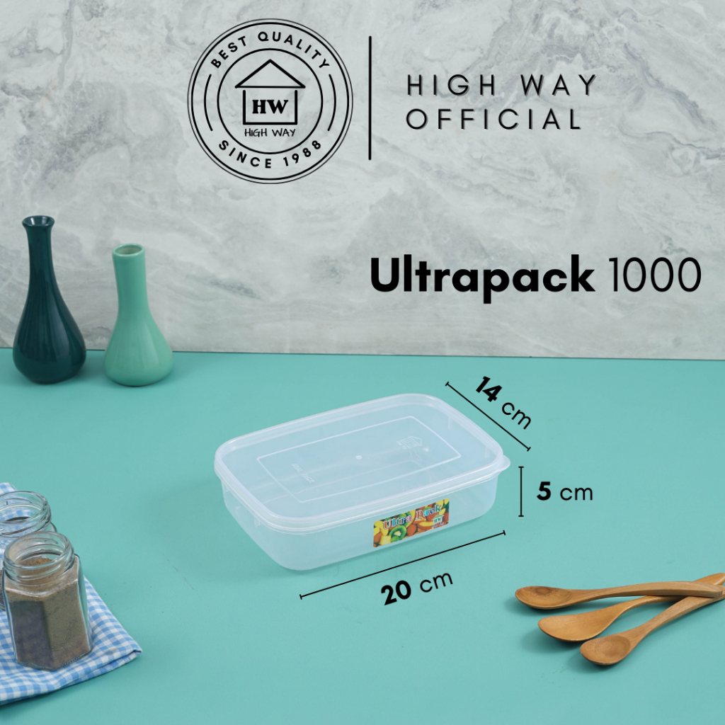 Jual HIGH WAY - Ultrapack 1000ml Sealware Plastik Kecil Set Tanpa Sekat Wadah Tempat Donat Kotak ...