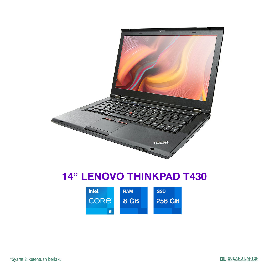 Jual LENOVO THINKPAD T430 | i5 GEN 3 | RAM 8 GB | SSD 256 GB | LAYAR 14 INC | Shopee Indonesia