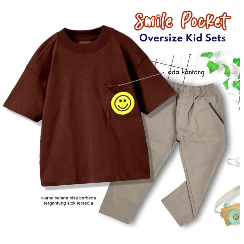 Jual Kaos Polos Oversize Pocket Smile Setelan Anak Oversize Celana ...