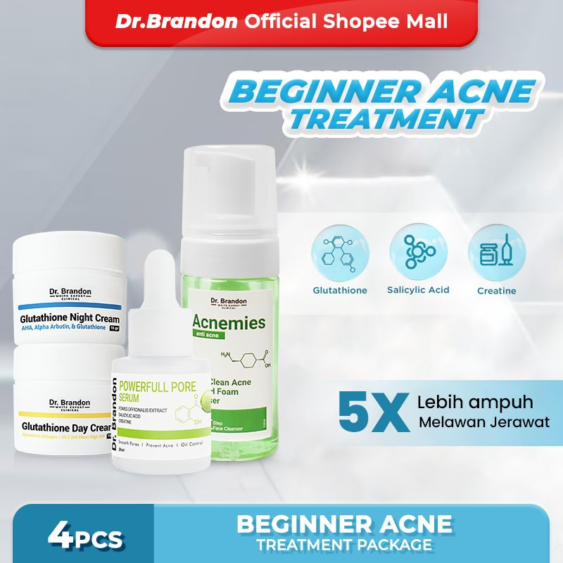 Jual Dr. Brandon Beginner Acne Treatment Package | Shopee Indonesia