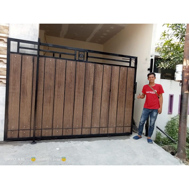 Jual Pagar Besi Minimalis Grc Lisplank Motif kayu | Shopee Indonesia