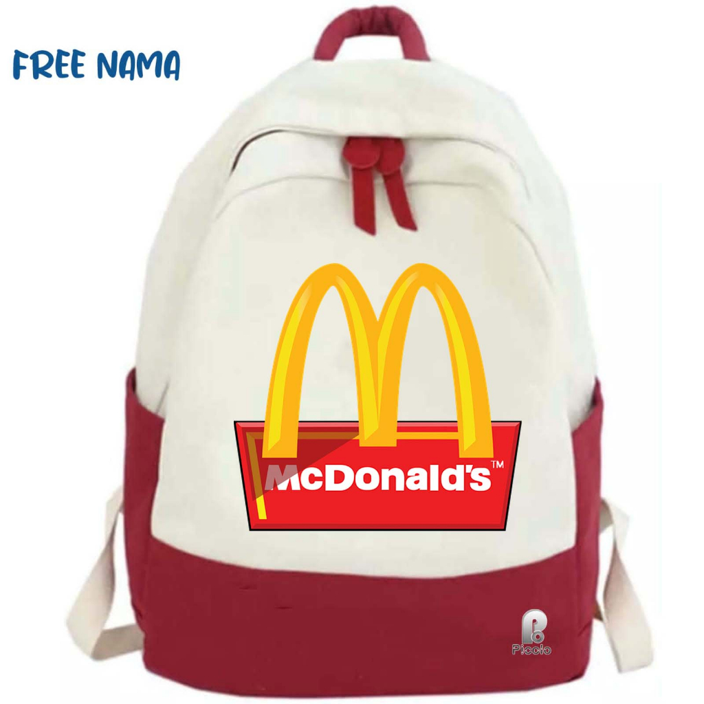 Jual TAS RANSEL BACKPACK ANAK SEKOLAH MOTIF MCD MCDONALDS UNISEX (FREE ...