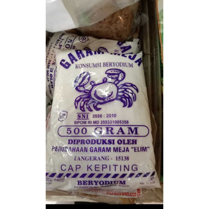 Jual Garam meja cap kepiting 500grm | Shopee Indonesia