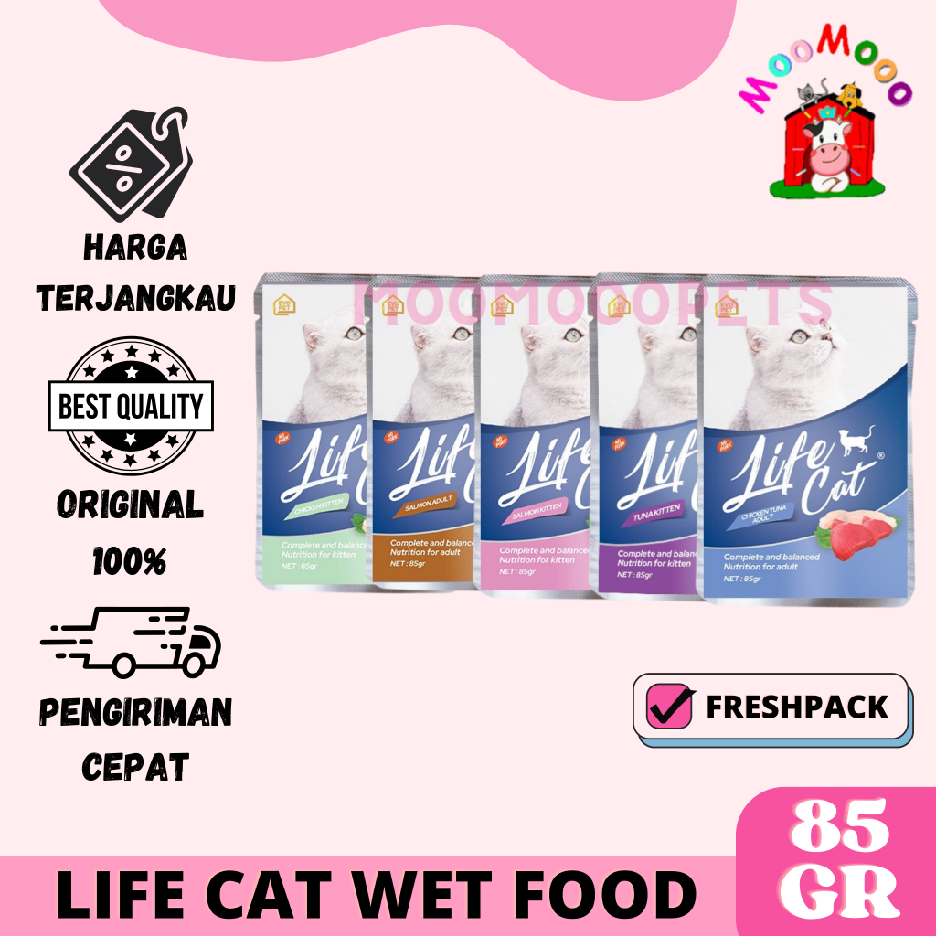 Jual Makanan Kucing Life Cat 85gr All Varian - Lifecat Sachet | Shopee ...
