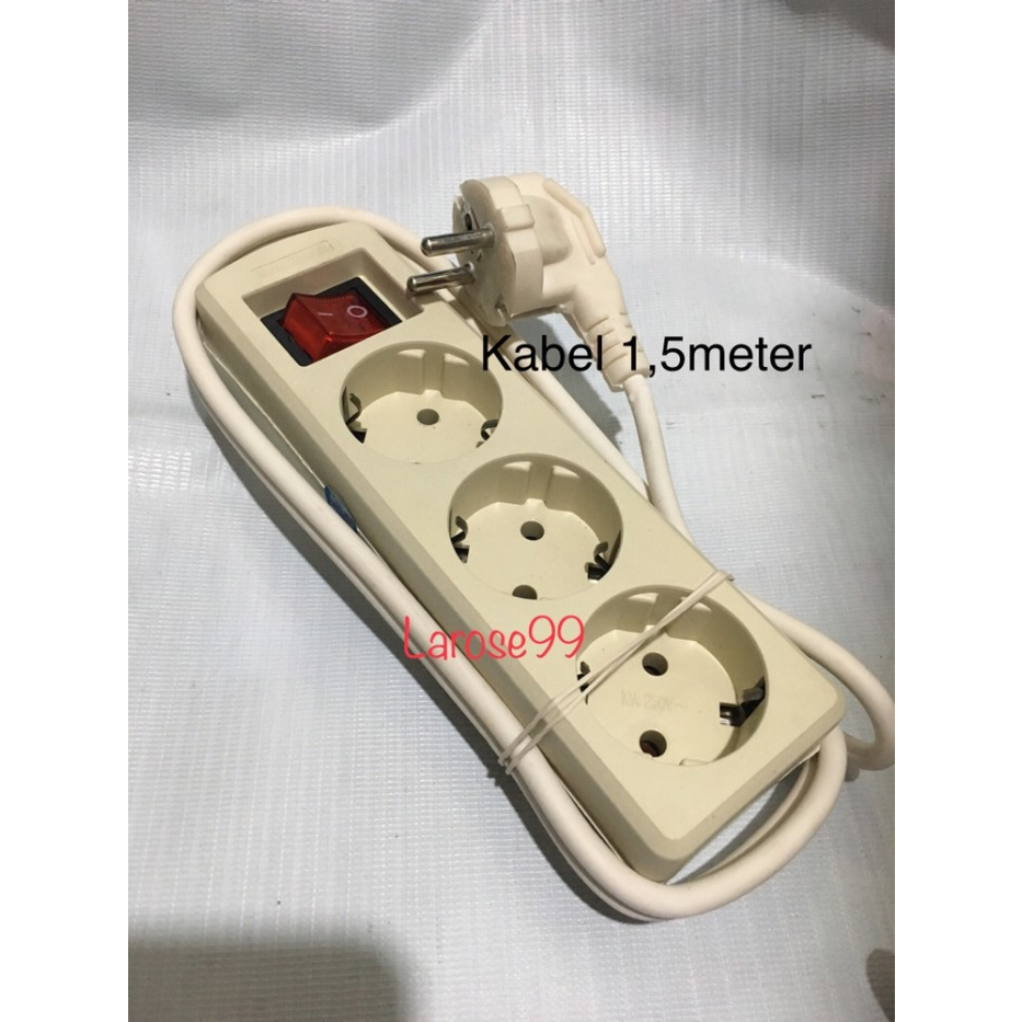 Jual Colokan Stop Kontak 3 Lubang Kabel 1,5 Meter Listrik Saklar ON-OFF SNI | Shopee Indonesia