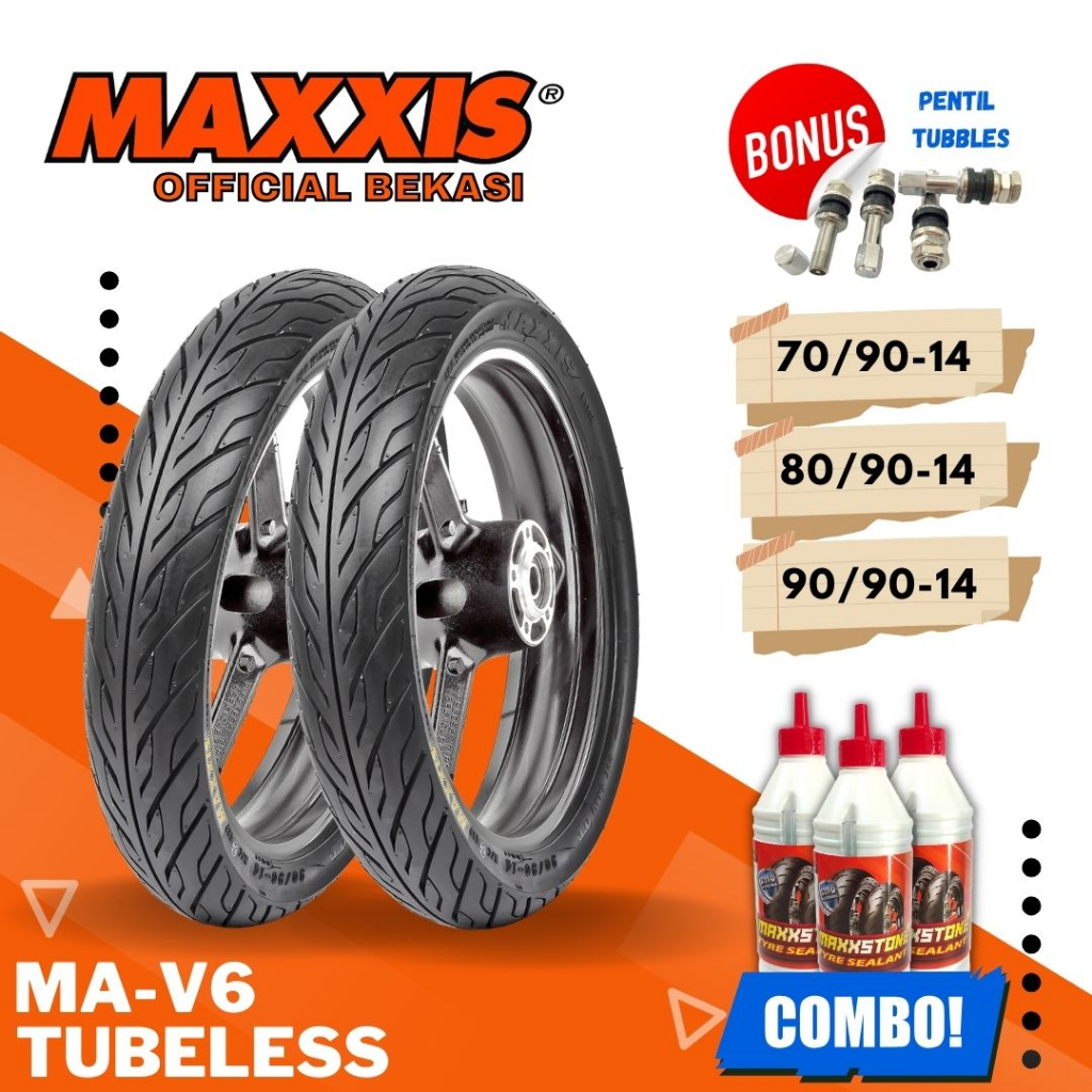 Jual MAXXIS MA-V6 (70/90-14 / 80/90-14 / 90/90-14) 80 / 90 - 14 / BAN MAXXIS TERBARU 70/90-14 / ...