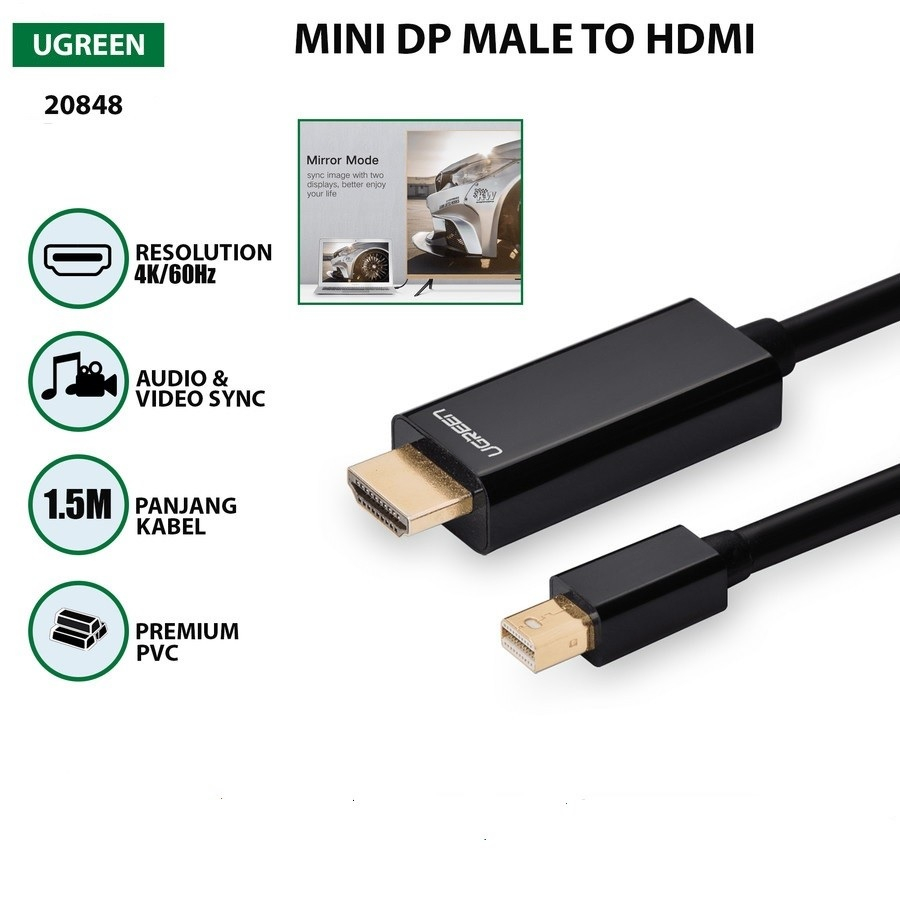 Jual Ugreen Mini Displayport to HDMI 4K Cable (20848, 10455) | Shopee ...