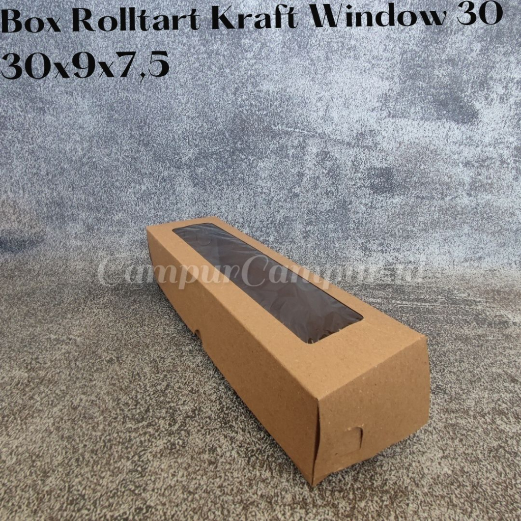 Jual Box Kraft Coklat Window Jendela Mika Roll Tart 30x9x7,5 Cm Dus ...