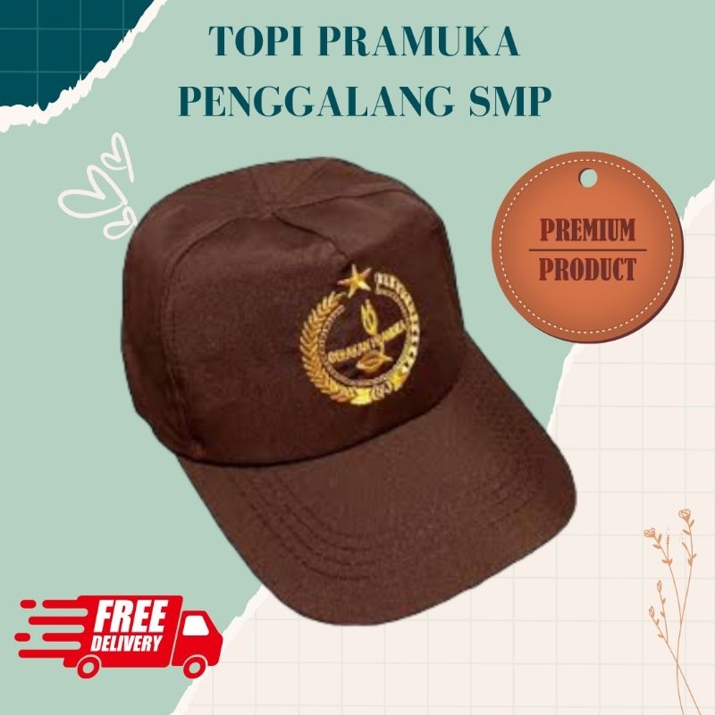 Jual topi ped pramuka anak sd smp putra putri / topi ped pramuka ...